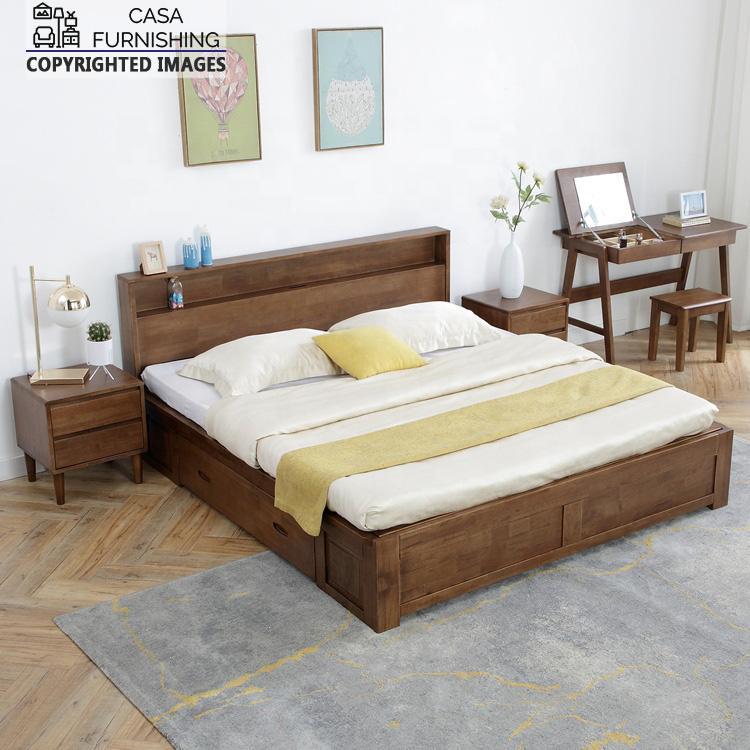 Double Bed Design | Wooden Designer Bed With Sliding Storage | Casa ...