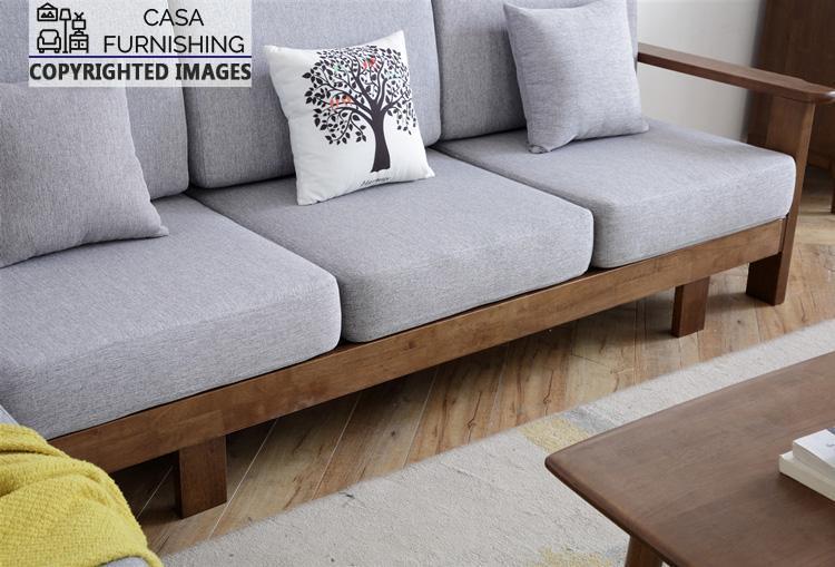 L Type Sofa | Simple Wooden Sofa Set in Sheesham | Casa Furnishing