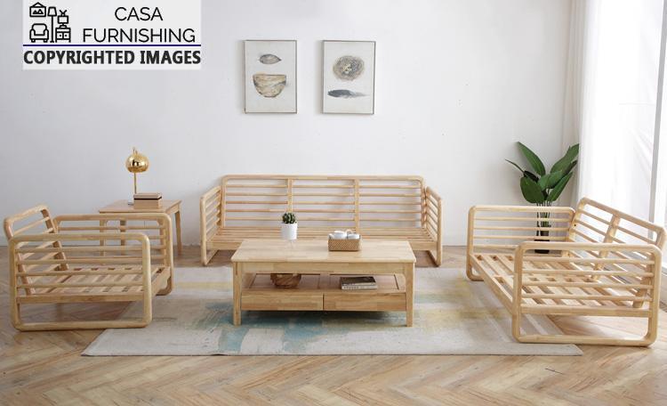 Sofa Set for Living Room | Wooden Sofa Set Online | Casa Furnishing