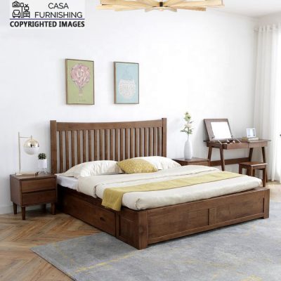 Double Bed Design | Wooden Designer Bed With Sliding Storage | Casa ...