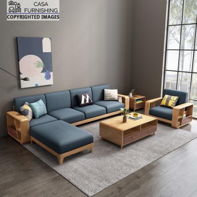 Indian Style Wooden Sofa Set Design | Chaise Lounge Sofa | Casa Furnishing