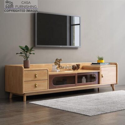 Solid Wood TV Unit Modern Design | Casa Furnishing