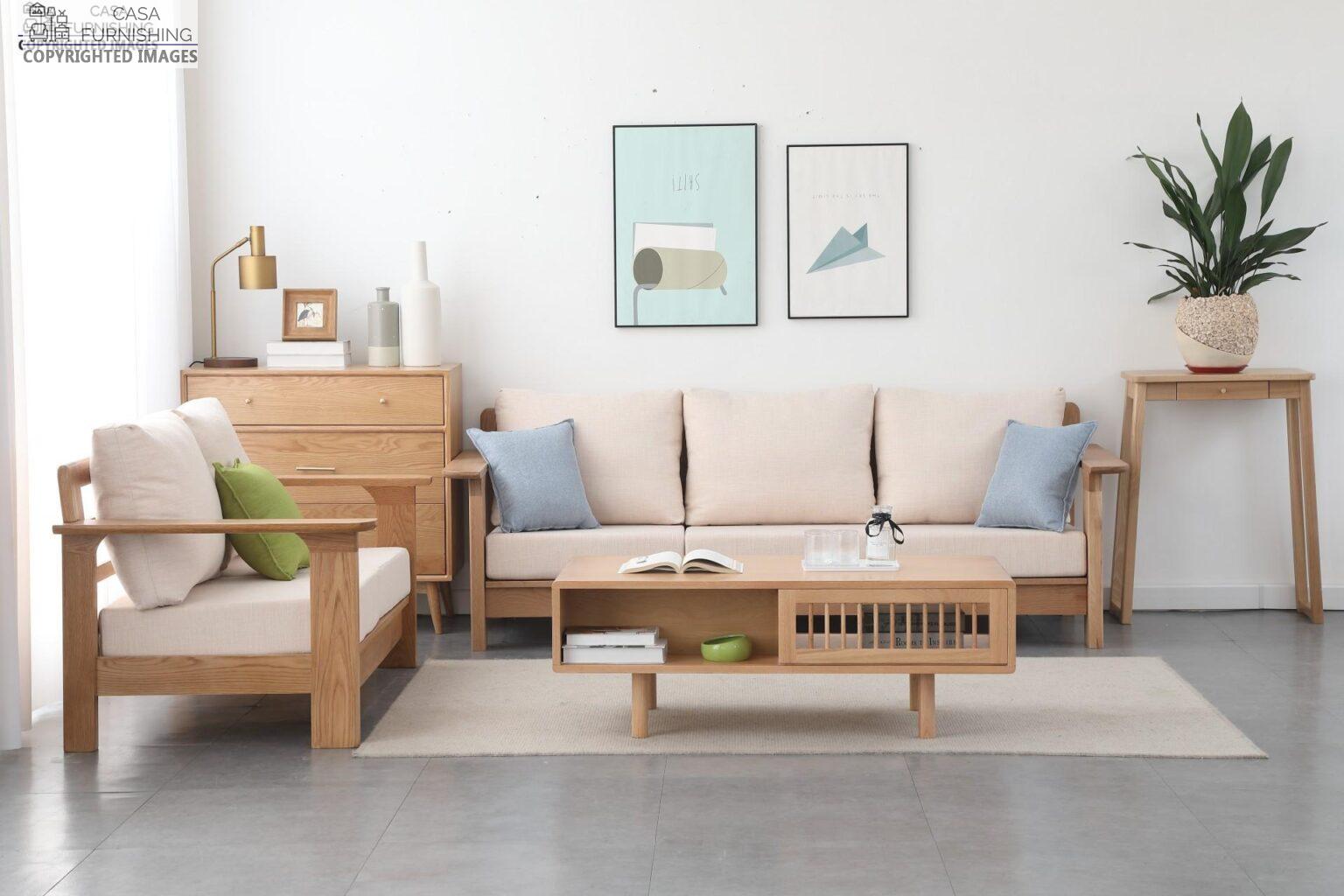 Simple Wooden Sofa Design | Wooden Sofa Set | Casa Furnishing